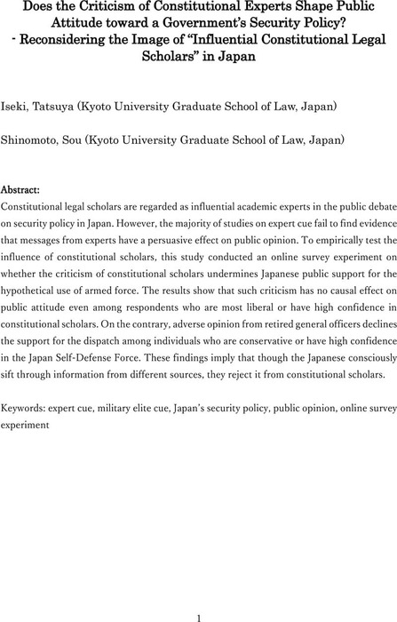 Does the Criticism of Constitutional Experts Shape Public Attitude ...