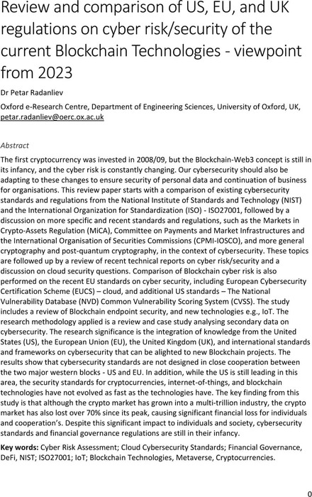 Review and comparison of US, EU, and UK regulations on cyber risk ...