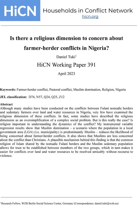 Is there a religious dimension to concern about farmer-herder conflicts ...