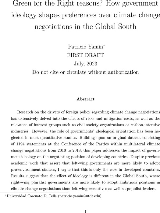 Green for the Right reasons? How government ideology shapes preferences ...