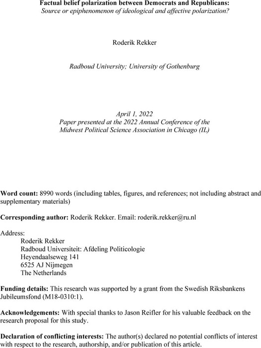 Factual belief polarization between Democrats and Republicans: Source ...