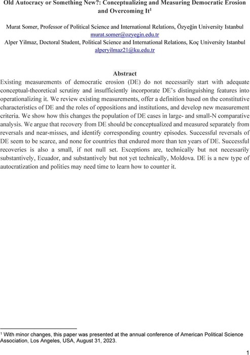 Old Autocracy or Something New?: Conceptualizing and Measuring ...