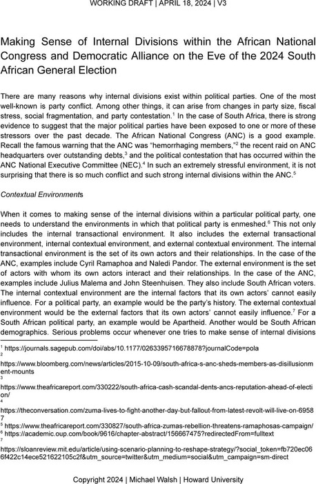 Making Sense of Internal Divisions within the African National Congress ...