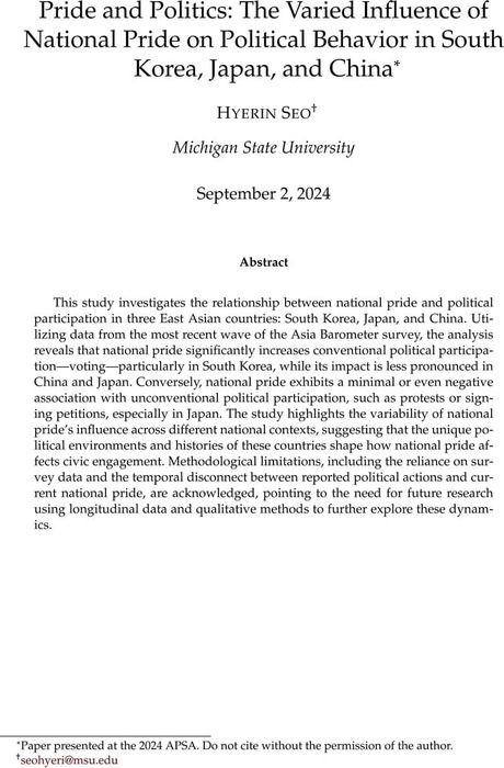 Pride and Politics: The Varied Influence of National Pride on Political ...