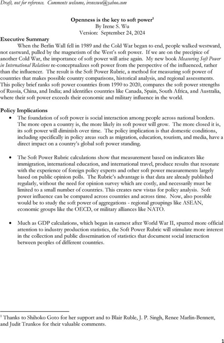 Openness is the key to soft power | International Relations | APSA Preprints | Cambridge Open Engage