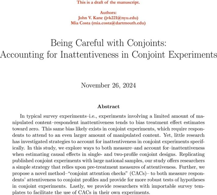 Being Careful with Conjoints: Accounting for Inattentiveness in ...