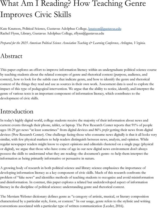 What Am I Reading? How Teaching Genre Improves Civic Skills | Political ...