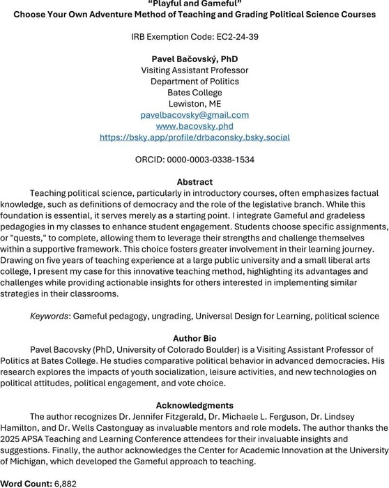 “Playful and Gameful” Choose Your Own Adventure Method of Teaching and ...