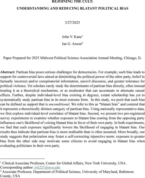 Rejoining the Cult: Understanding and Reducing Blatant Political Bias ...