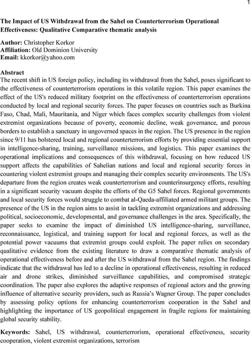 The impact of US withdrawal from the Sahel on counterterrorism ...