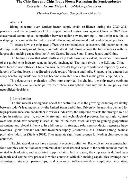 The Chip Race and Chip Trade Flows: Reshaping the Semiconductor ...