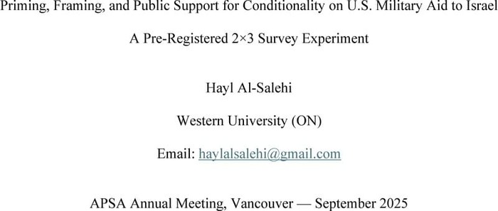 Priming, Framing, and Public Support for Conditionality on U.S ...