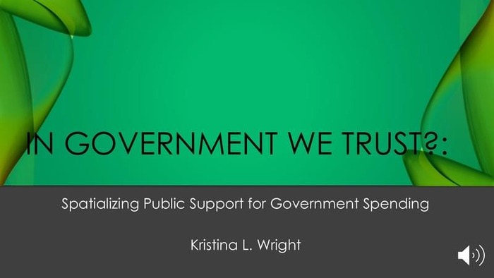 In Government We Trust?: Spatializing Public Support for Government ...